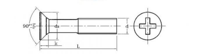 Stainless Steel Metric Machine Screws , M3 M4 Flat Head Machine Screws