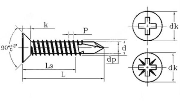 Metric Self Drilling CSK Head Tek Screws Wood To Metal